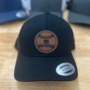 Baseball Personalized Player Number Leather Patch Hat - Etsy