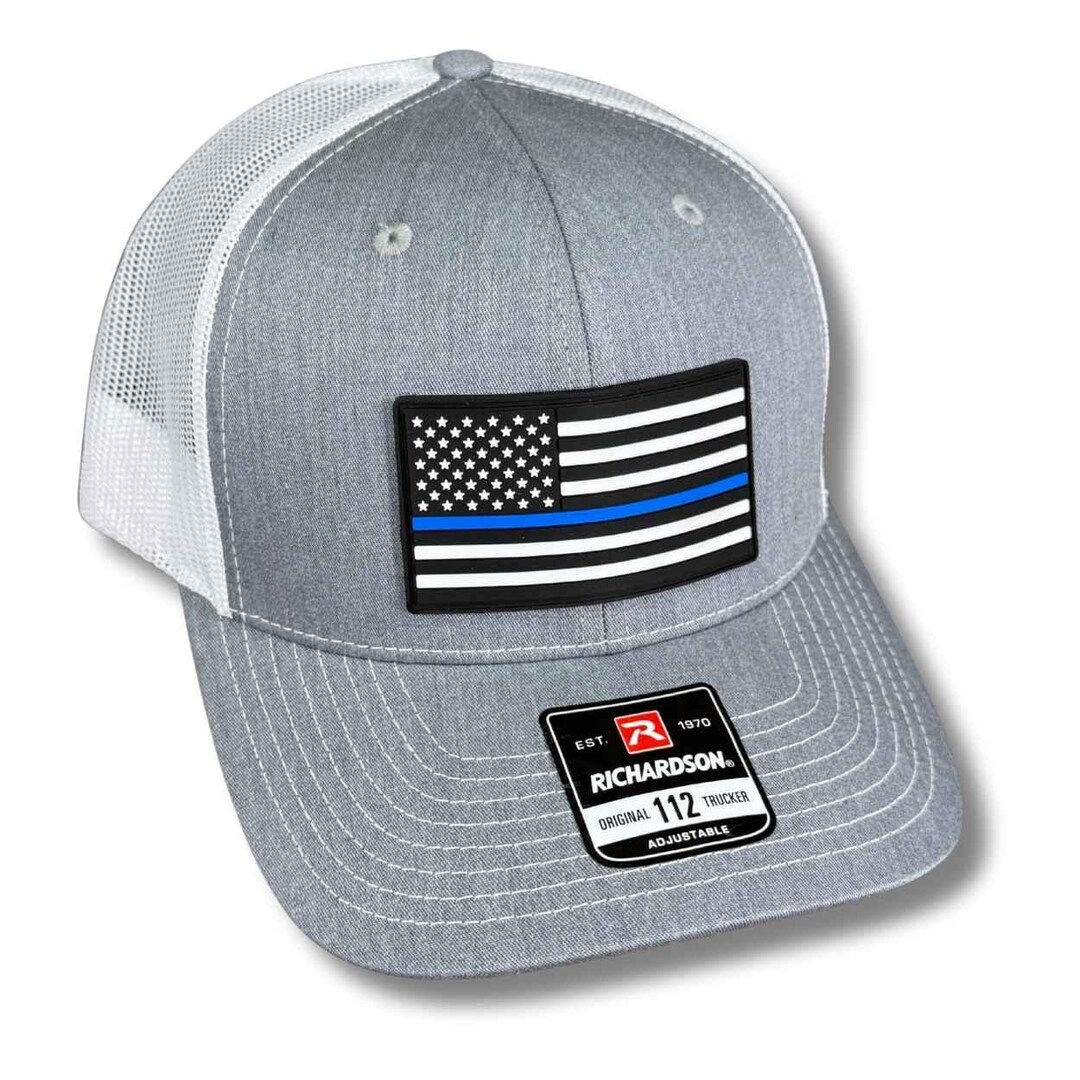 Blue Line American Flag PVC Patch Hat - Police Support Thin Blue Line ...