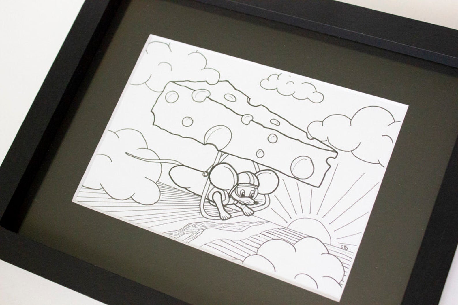 Flying Wedge Framed 5x7 Original Illustration - Etsy