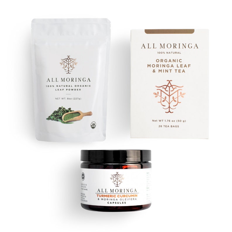 Essential Moringa Wellness Starter Kit With Organic Moringa Leaf Powder ...