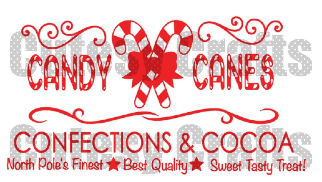 Candy Cane Rustic Christmas Sign SVG Digital File Glowforge Cricut ...