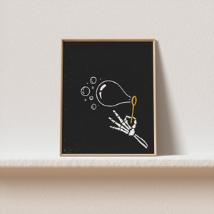 Funny Skeleton Printable | Trendy Boho Halloween Decor | Eclectic Wall ...