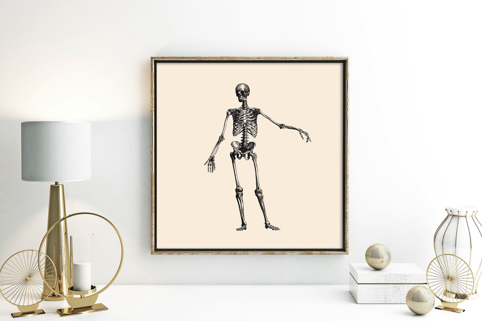 Vintage Halloween Skeleton Printable Halloween Decor | Etsy