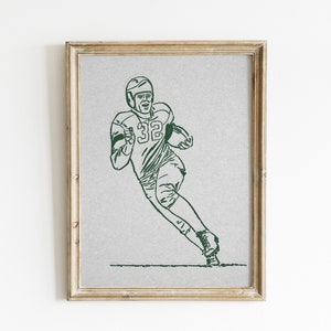 Retro Football Print | Vintage American Football Wall Art | Printable ...