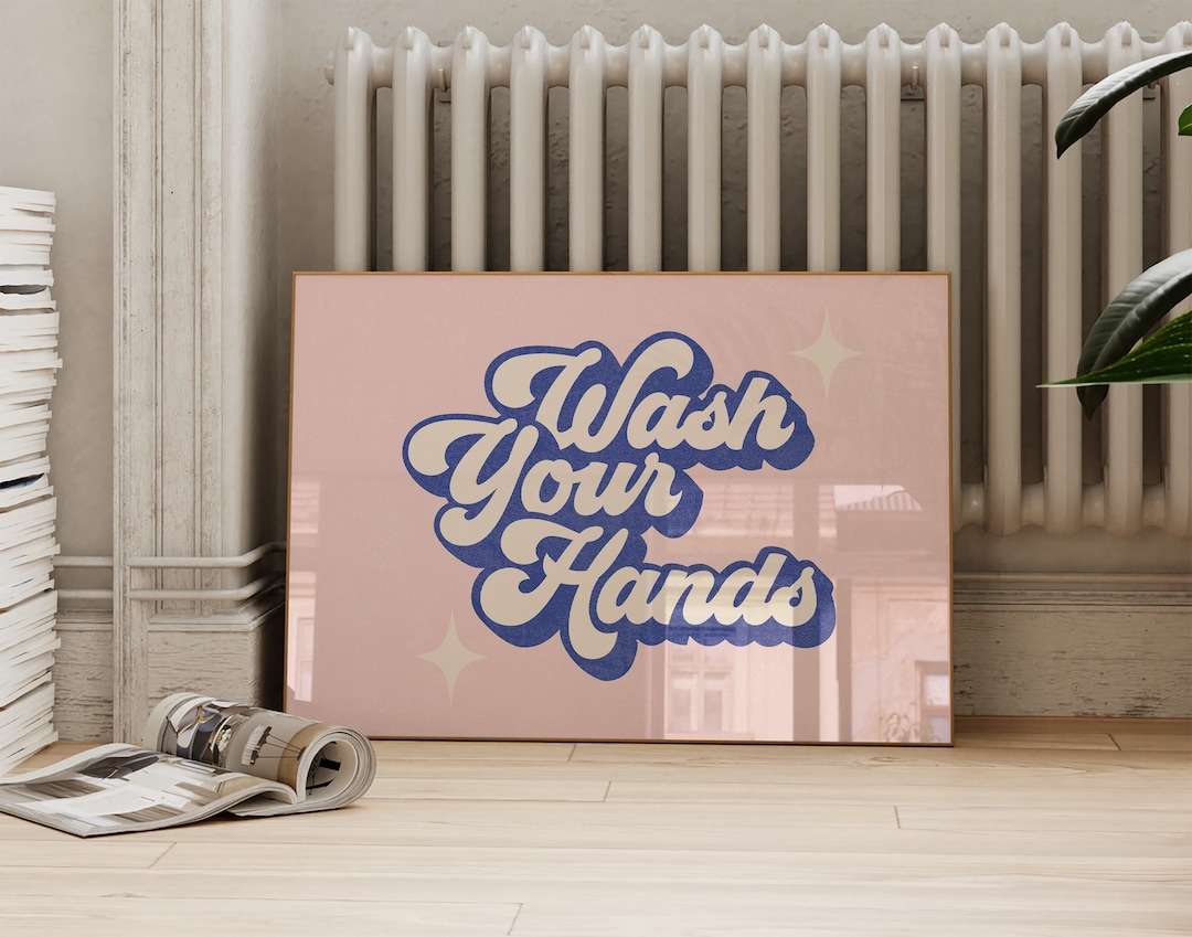 Fun Wash Your Hands Sign | Aesthetic Bathroom Decor | Cute Bathroom ...