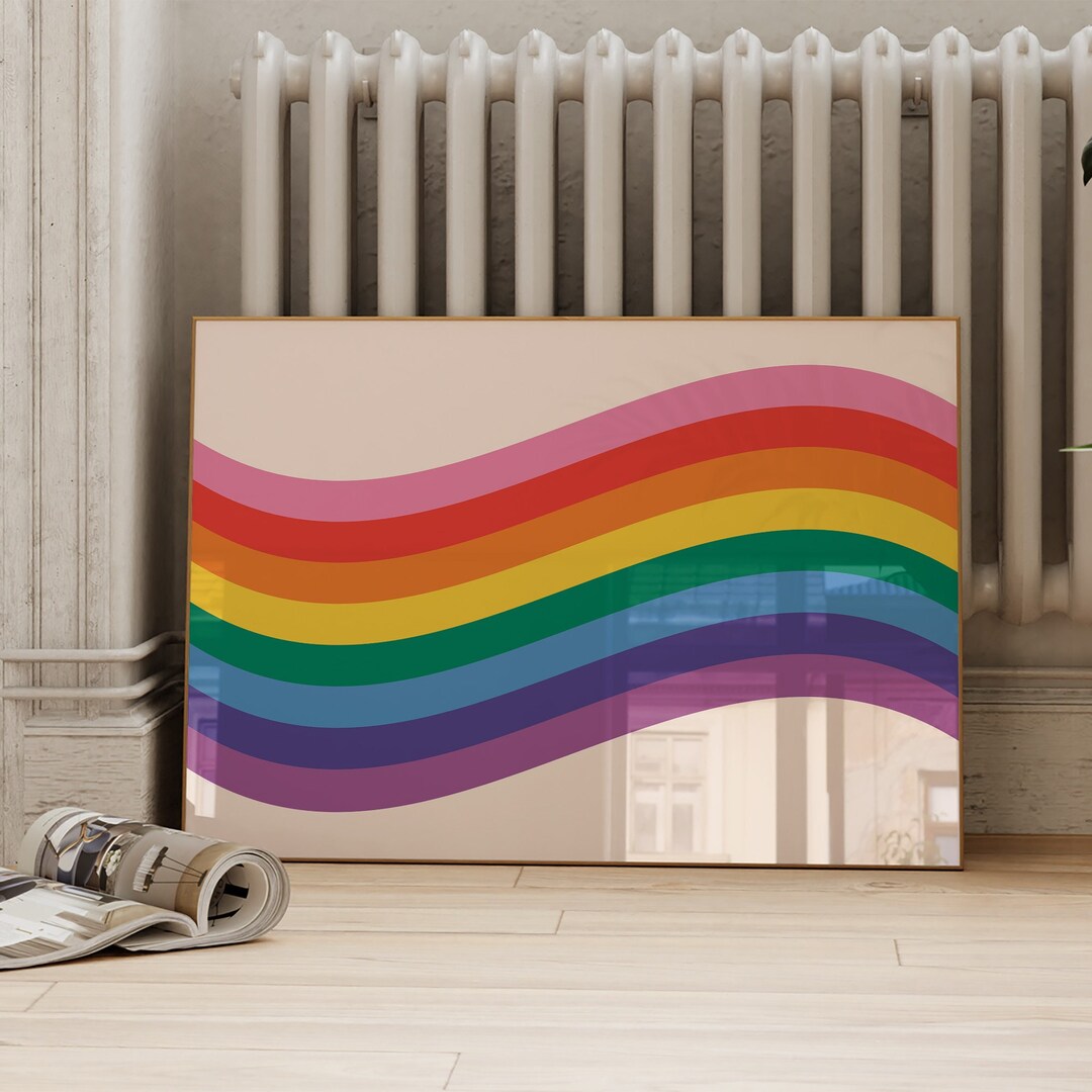 Wavy Pride Flag Print: 1970s LGBTQ Wall Art (digital Download) - Etsy