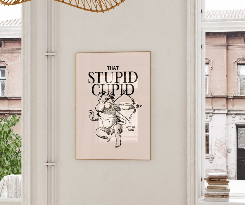 Stupid Cupid Print: Trendy Valentine's Day Art (digital Download) - Etsy