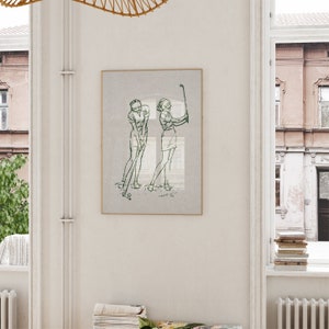 Preppy Golf Swing Instructional Print | Vintage Golf Wall Decor for ...