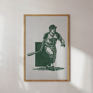 Baseball Poster | Vintage Sports Print | Athletic Room Decor | Toddler ...