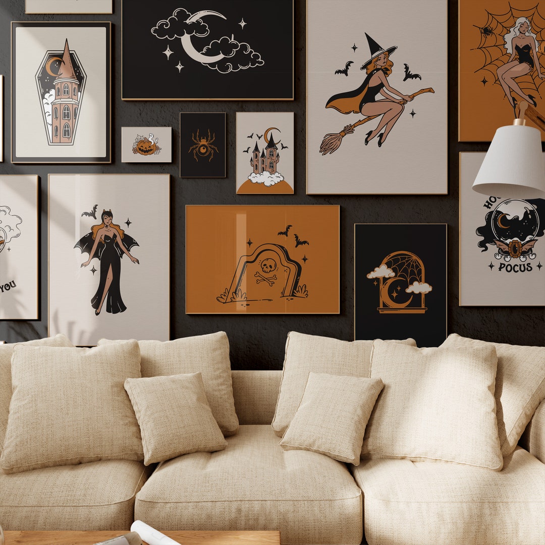 Mid Century Modern Halloween Mega Bundle Prints | 20+ Trendy Autumn ...