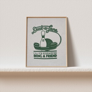 Vintage Bowling Poster | Bowling Pin Sign Wall Art | Bowling Alley ...