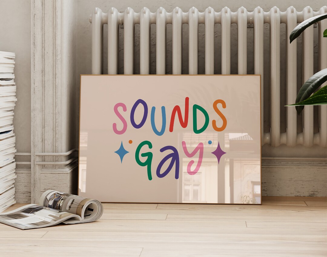 Pride Wall Art | Sounds Gay Rainbow Typography Print | Alphabet Mafia ...