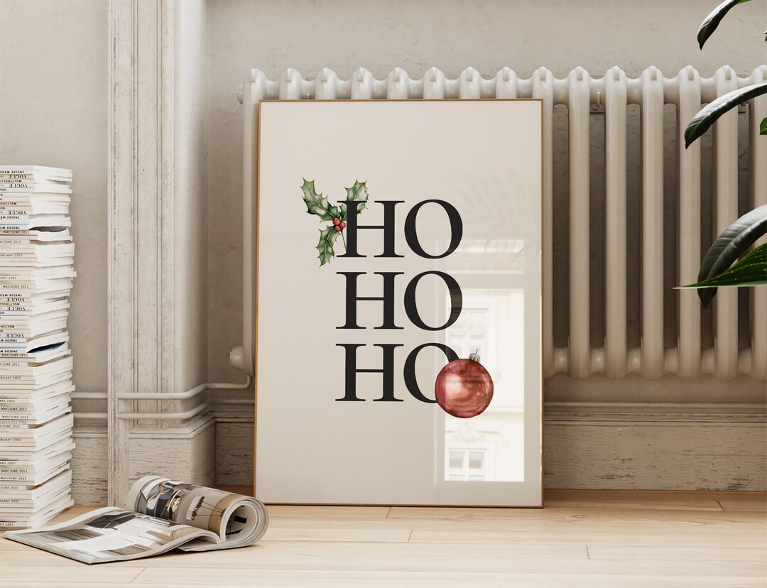 Ho Ho Ho Printable | Traditional Christmas Wall Art | Xmas Wall Decor ...