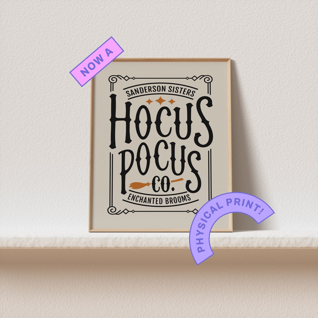 Hocus Pocus Halloween Art Print Cute Witchy Fall Decor - Etsy