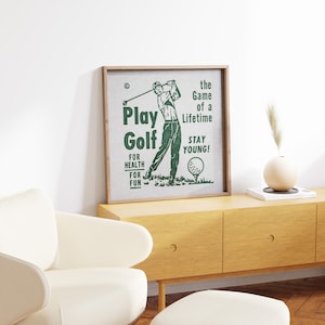 Vintage Golf Wall Decor Set of 10 Sport Printables Bundle Retro Golf ...