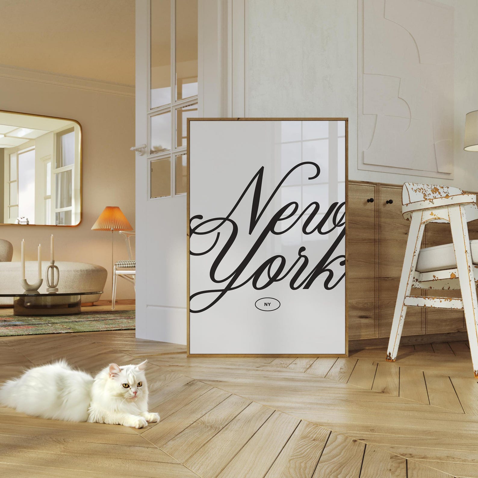 New York City Typography Print | Neutral Aesthetic Decor (digital ...