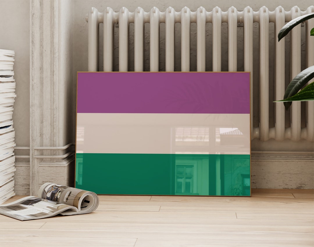 Genderqueer Pride Flag Wall Art | Vertical or Horizontal LGBTQ Print ...