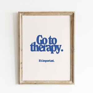 Go to Therapy Retro Print: Mental Health Office Decor (digital Download ...