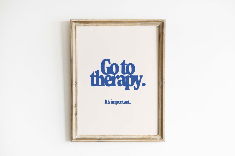 Go to Therapy Retro Print: Mental Health Office Decor (digital Download ...