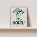 Bar Cart Set of 8 Printables in Retro Green Happy Hour Wall - Etsy