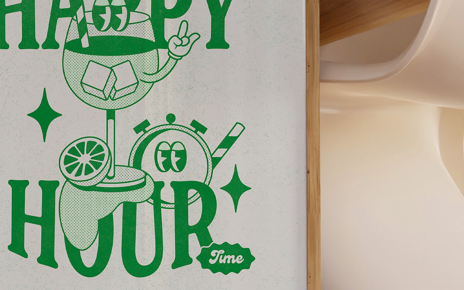 Retro Green Happy Hour Printable Vintage Inspired Cocktail - Etsy