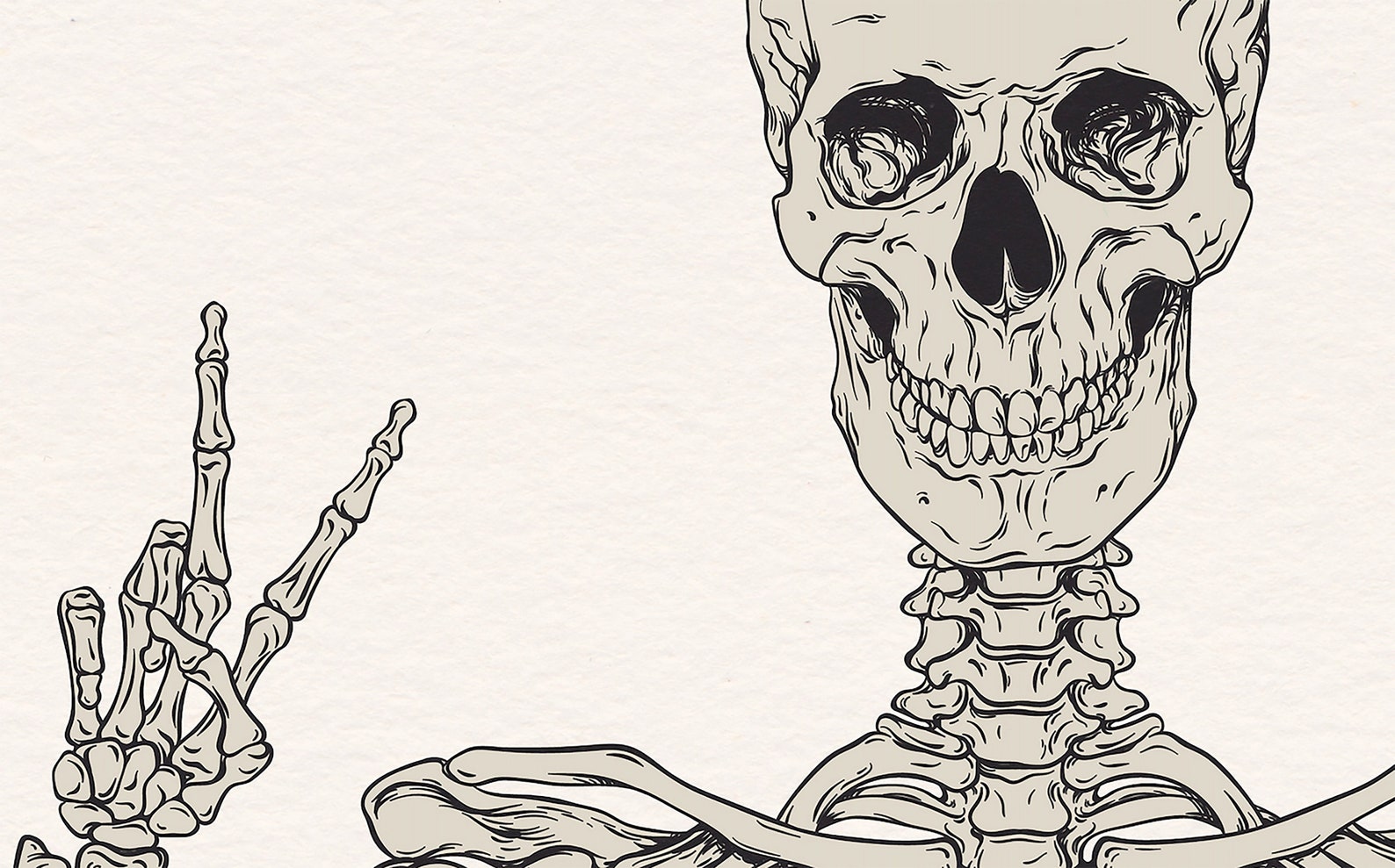 Set of 6 Beige Skeleton Printables Minimalist Halloween Gallery Wall ...