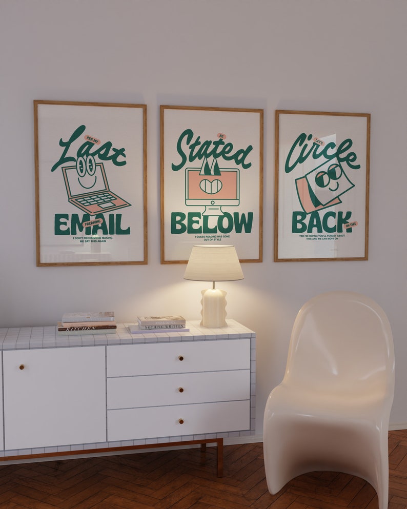 Funny Home Office Prints Set: Trendy Work From Home Art (digital ...
