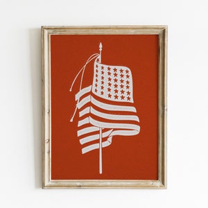 Set of 6 Retro 4th of July Prints | Red White Blue Patriotic ...