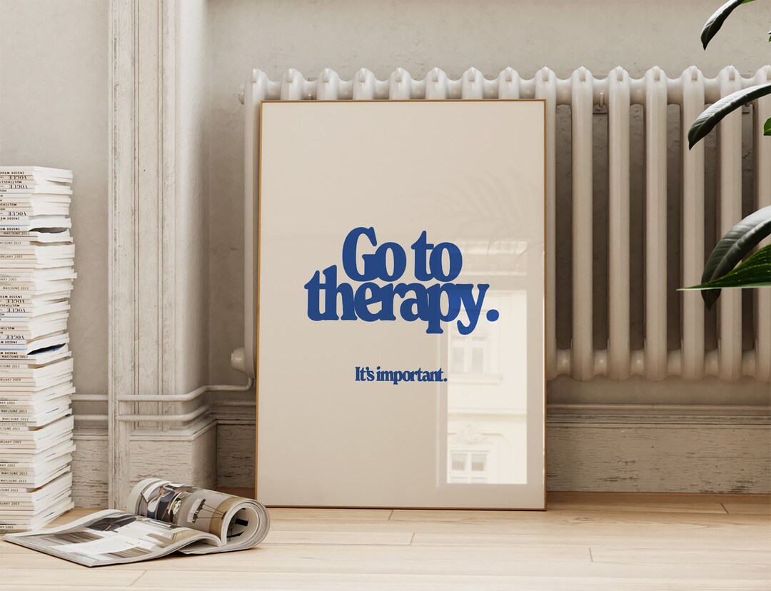 Go to Therapy Retro Print: Mental Health Office Decor (digital Download ...