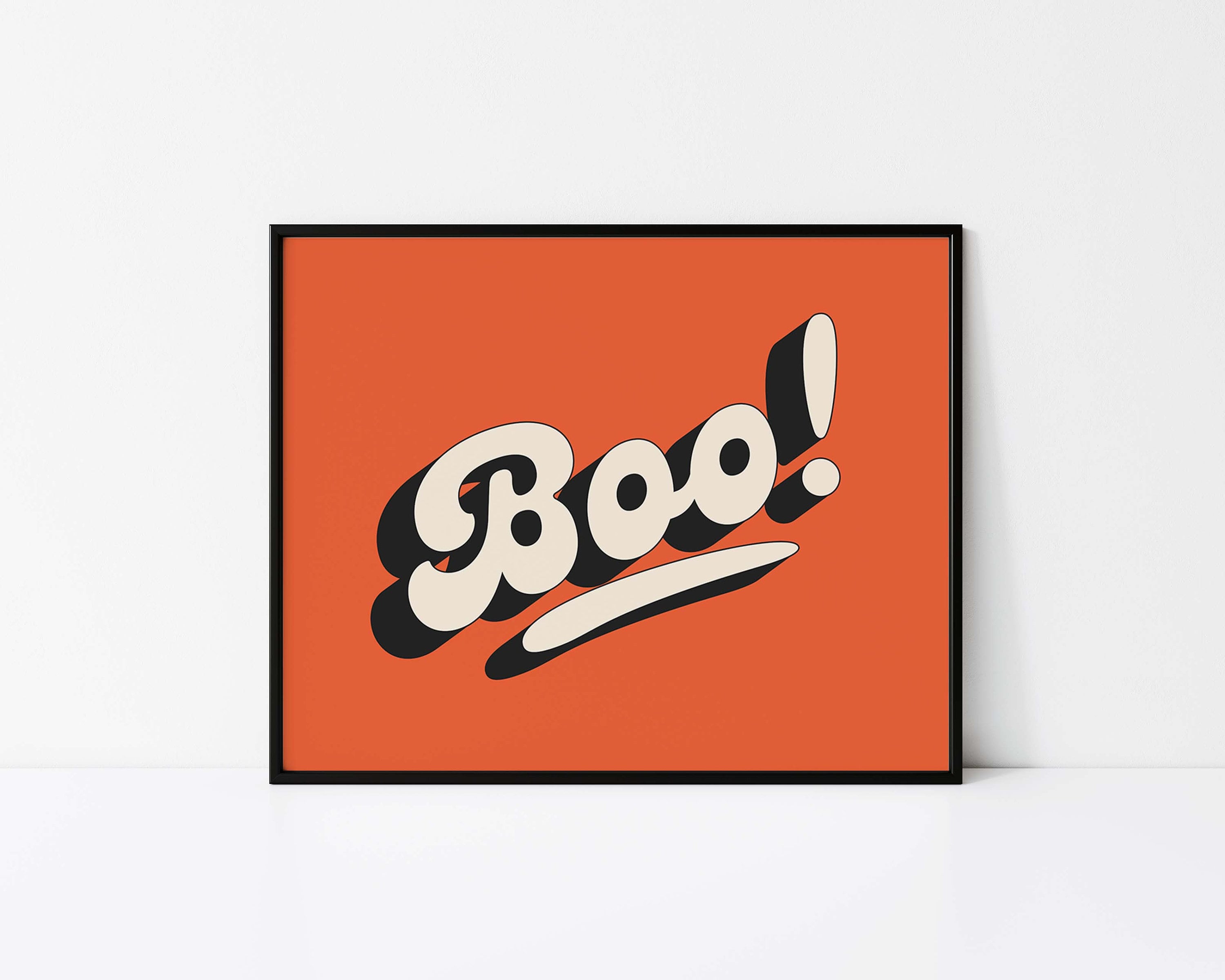 Retro Halloween 'boo!' Art Print: Autumn Home Decor (digital Download ...