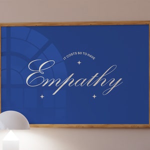 Minimalist Empathy Typography Wall Art Positivity Poster | Horizontal ...