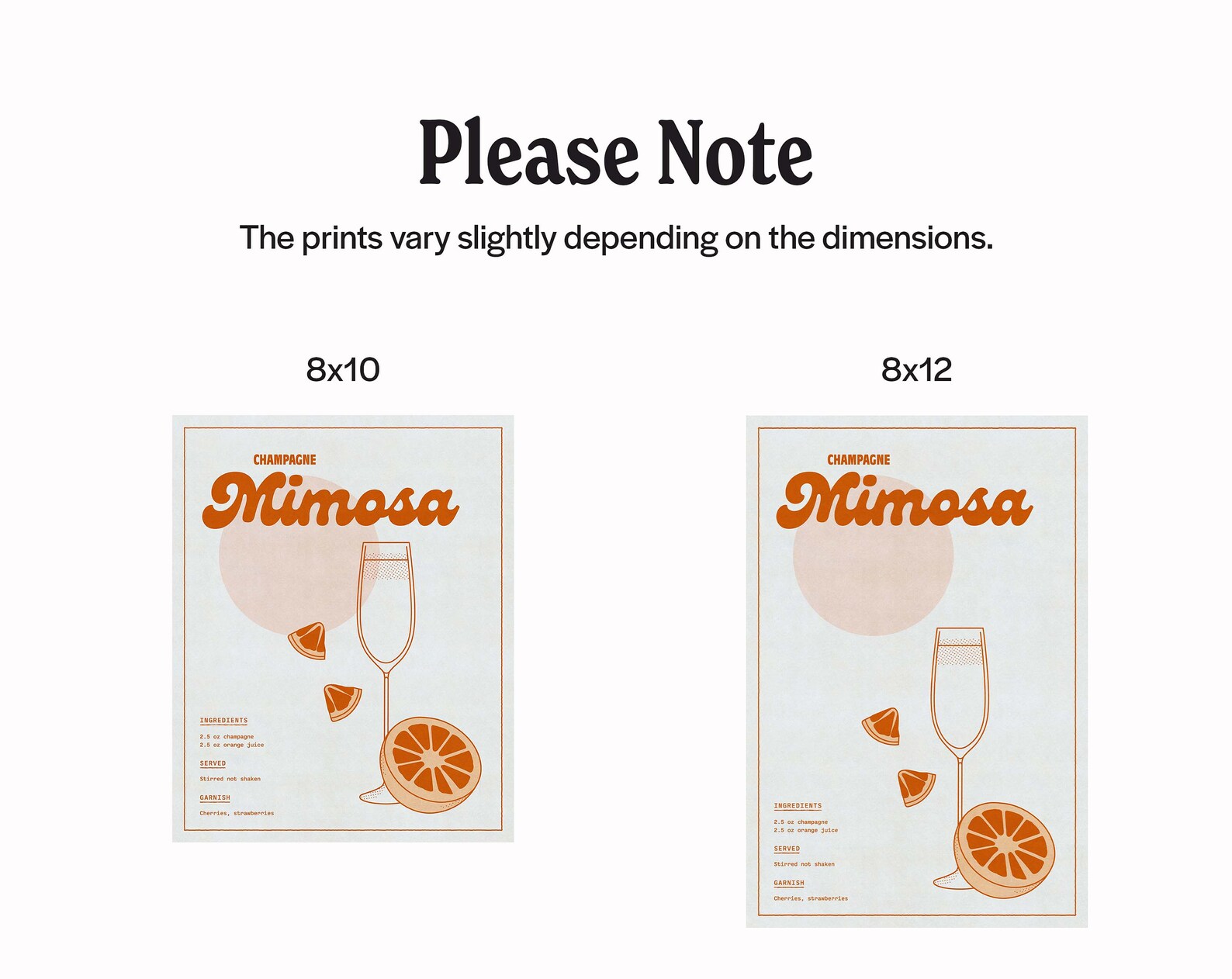 Mimosa Recipe Printable Retro Cocktail Glass Poster - Etsy