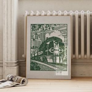 Set of 10 Vintage Train Prints in Green | Unique Nursery Kids Posters ...