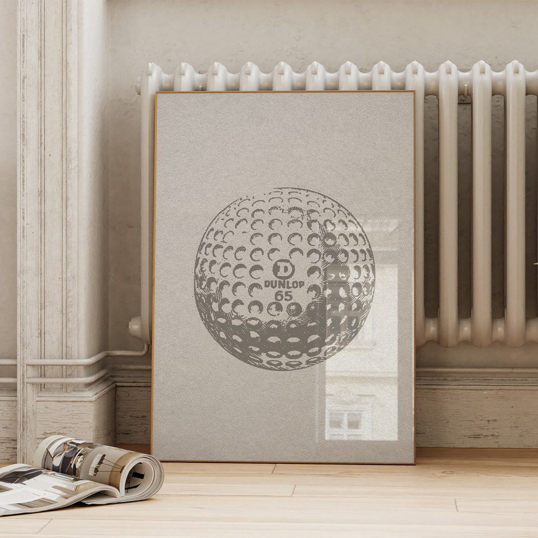 Gray Golf Ball Print | Vintage Golf Decor | Neutral Nursery Wall Art ...