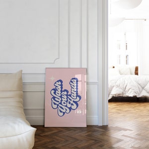 Fun Wash Your Hands Sign | Aesthetic Bathroom Decor | Cute Bathroom ...