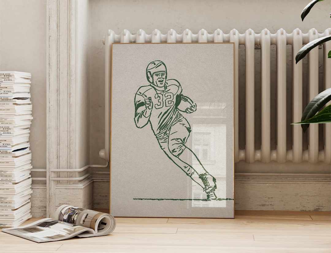 Retro Football Print | Vintage American Football Wall Art | Printable ...