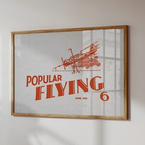 Vintage Flying Plane Decor | Red Adventure Art Girls & Boys Room ...