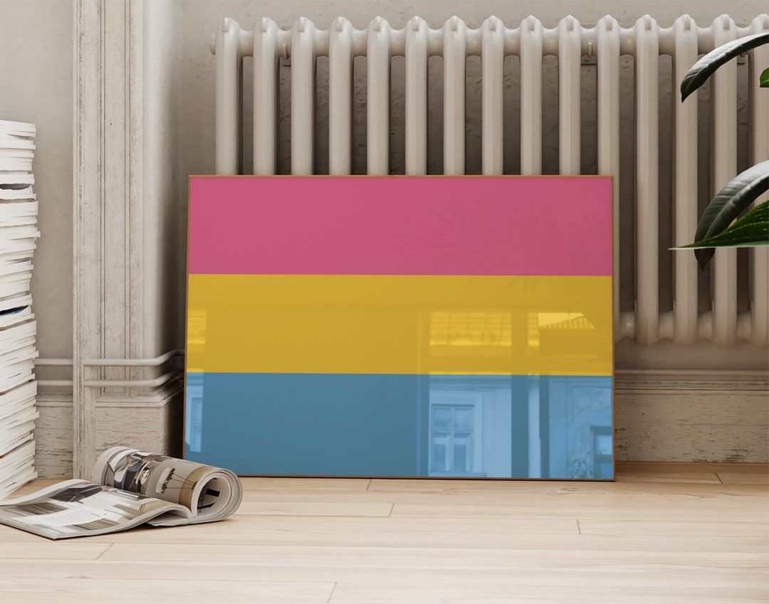 Pansexual Pride Flag Art Print Lgbtq Wall Decor Digital Download Etsy