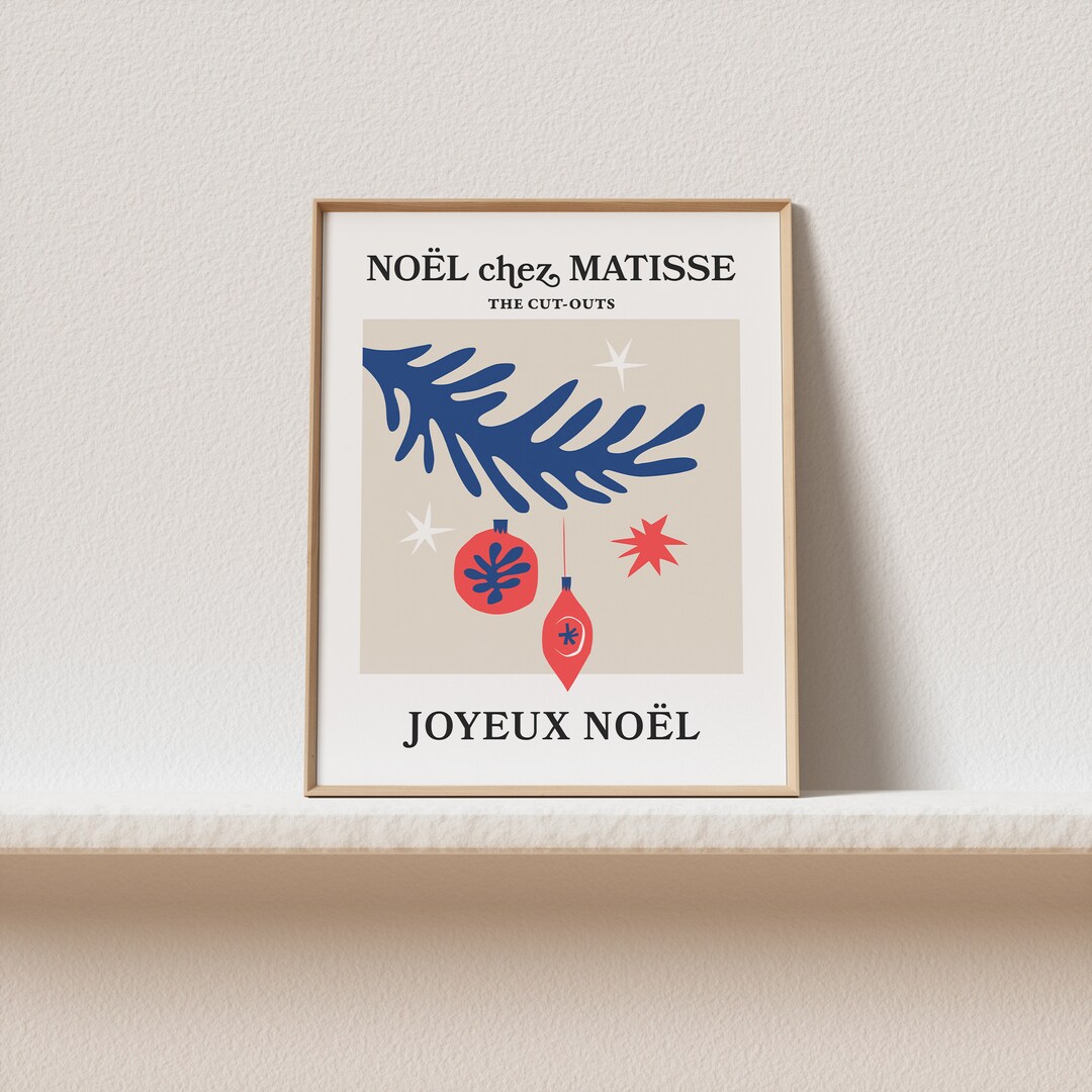 French Christmas Wall Art Xmas Matisse Cut Outs Print - Etsy