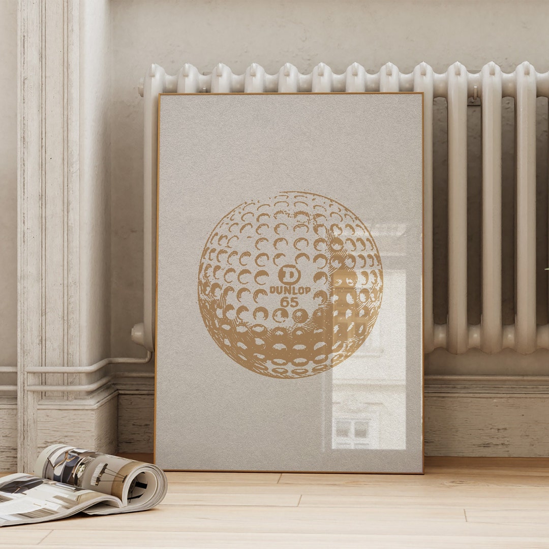 Beige Golf Ball Print | Vintage Golf Decor | Neutral Nursery Wall Art ...