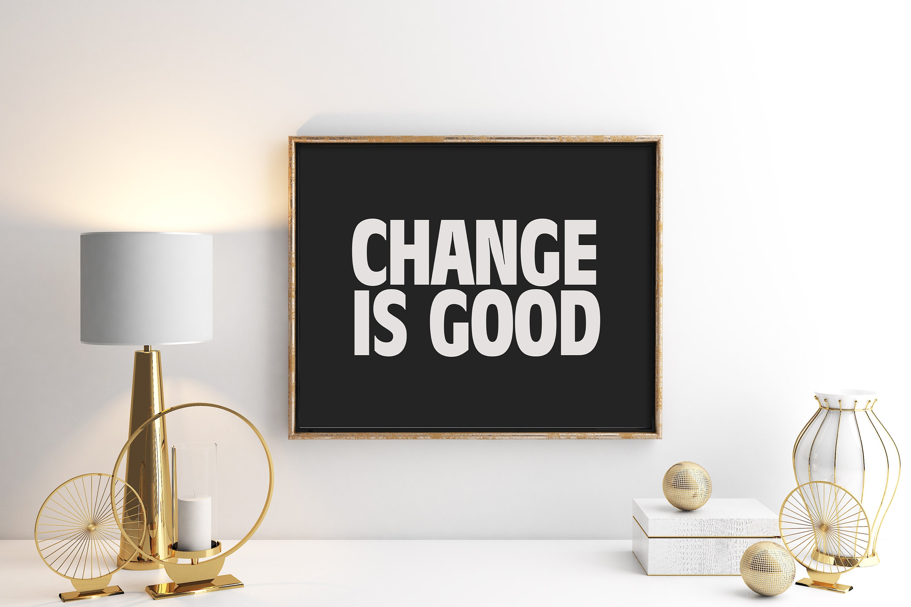 Change is Good Typography Printable Mid Century Modern Pop - Etsy