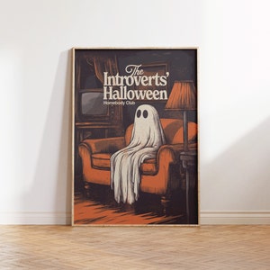 Retro Halloween Ghost Print: Introvert Homebody Club (digital Download ...