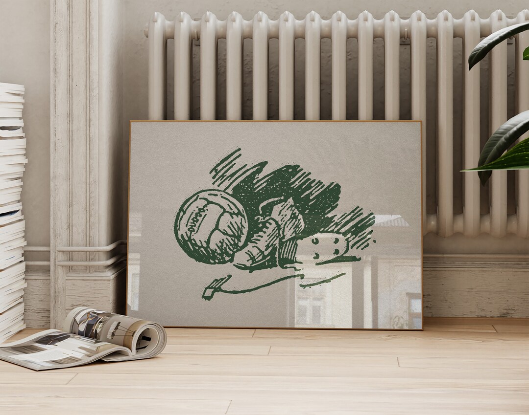 Vintage Soccer Wall Decor | Horizontal Football Wall Art | Retro Sports ...