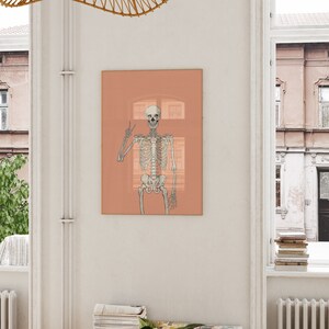Pastel Skeleton Print | Funny Halloween Decor | Trendy Modern Peace ...