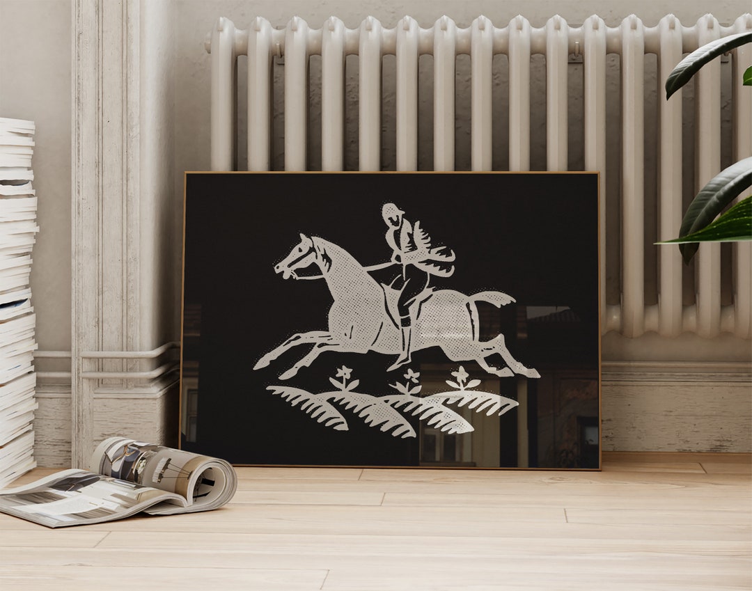 Vintage Equestrian Print: Retro Horse Rider Poster (digital Download ...