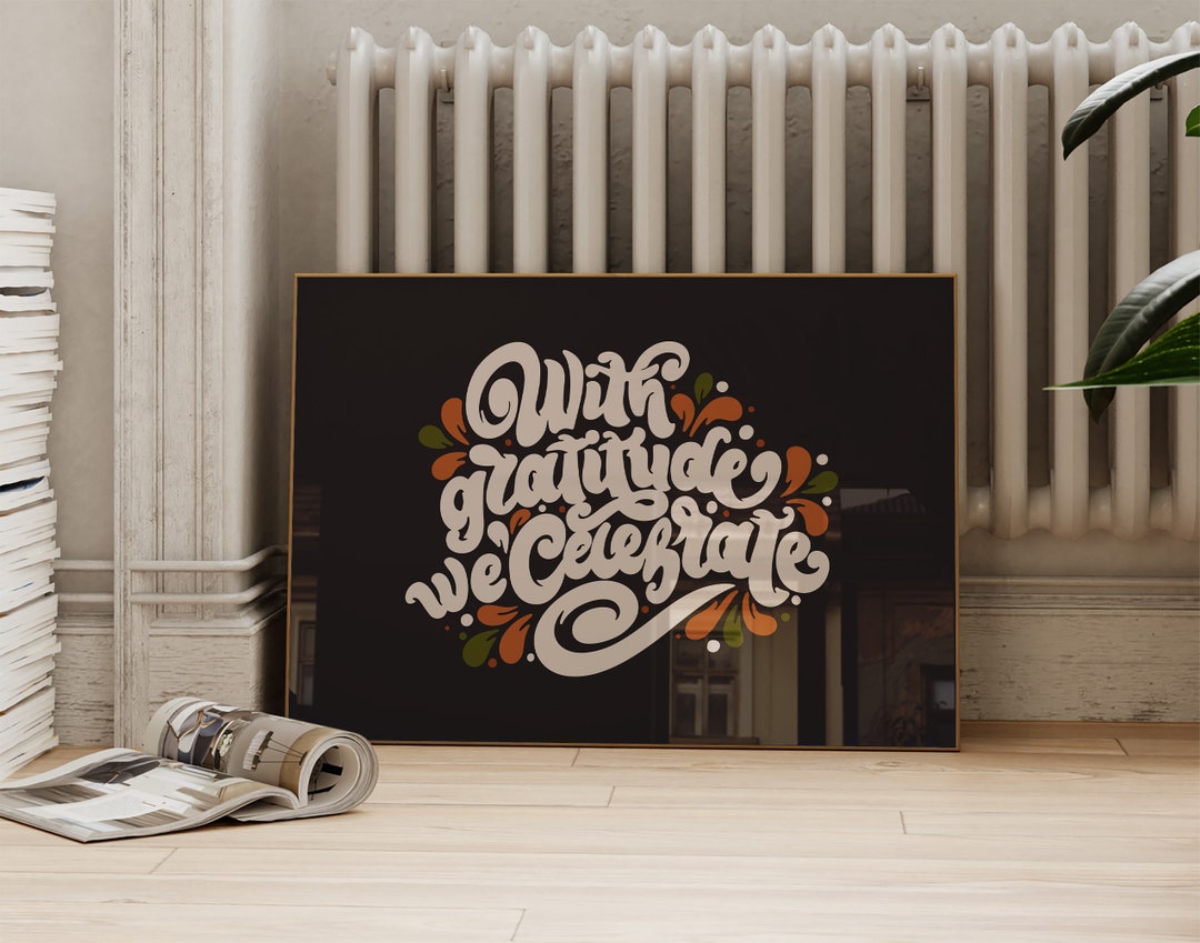 Horizontal Fall Poster | Printable Thanksgiving Wall Art | With ...