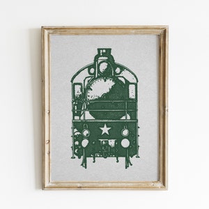 Set of 10 Vintage Train Prints in Green | Unique Nursery Kids Posters ...