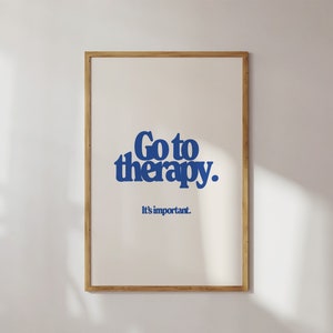 Go to Therapy Retro Print: Mental Health Office Decor (digital Download ...