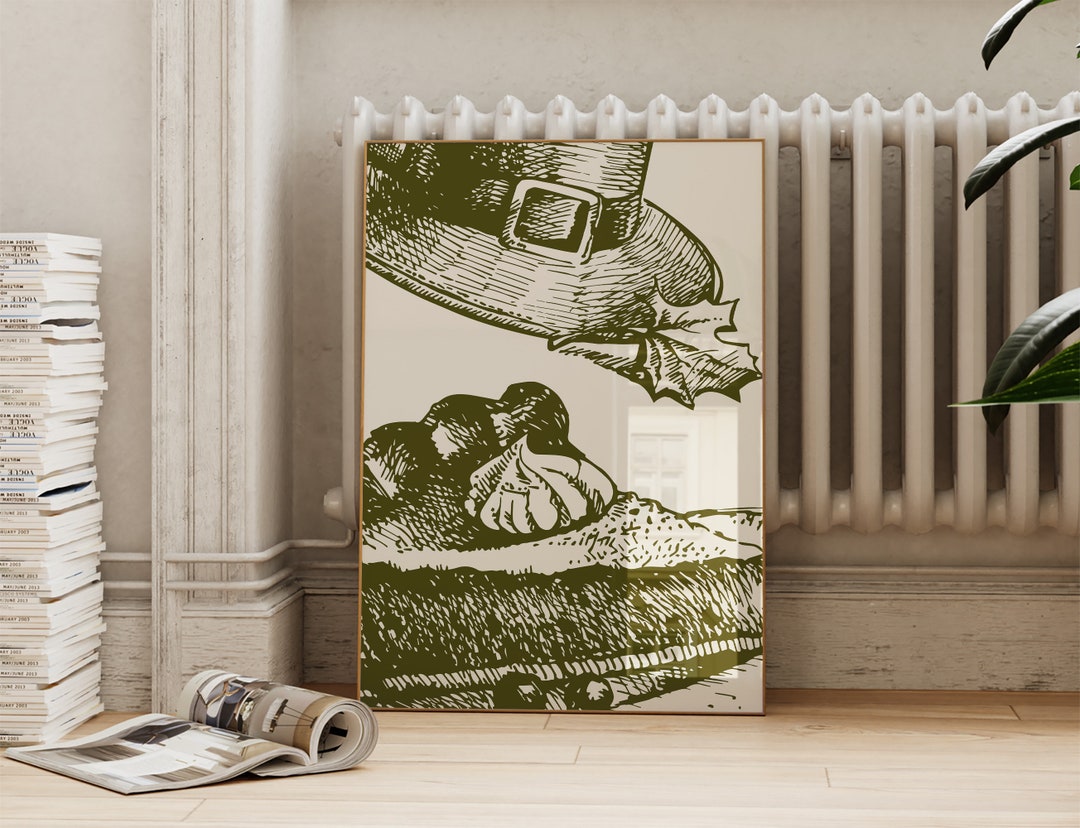 Green Fall Printable | Thanksgiving Wall Decor | Cute Pumpkin Pie Print ...