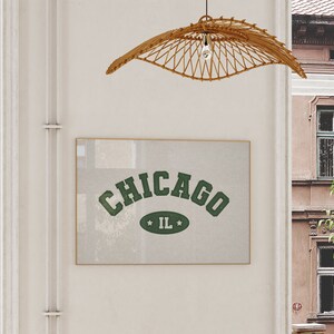 Chicago Print | Vintage Chicago IL Poster | Retro Athletic Typography ...
